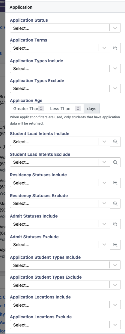 Application and High School Student Filter and UI Changes – Watermark