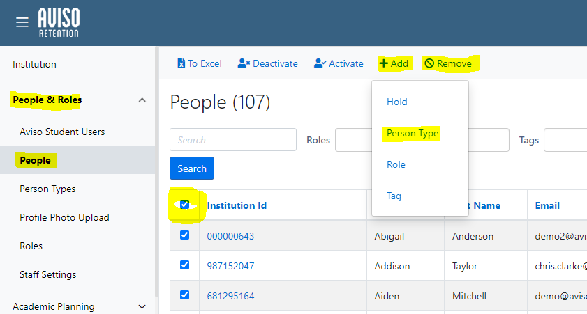 Person Types Administration – Watermark
