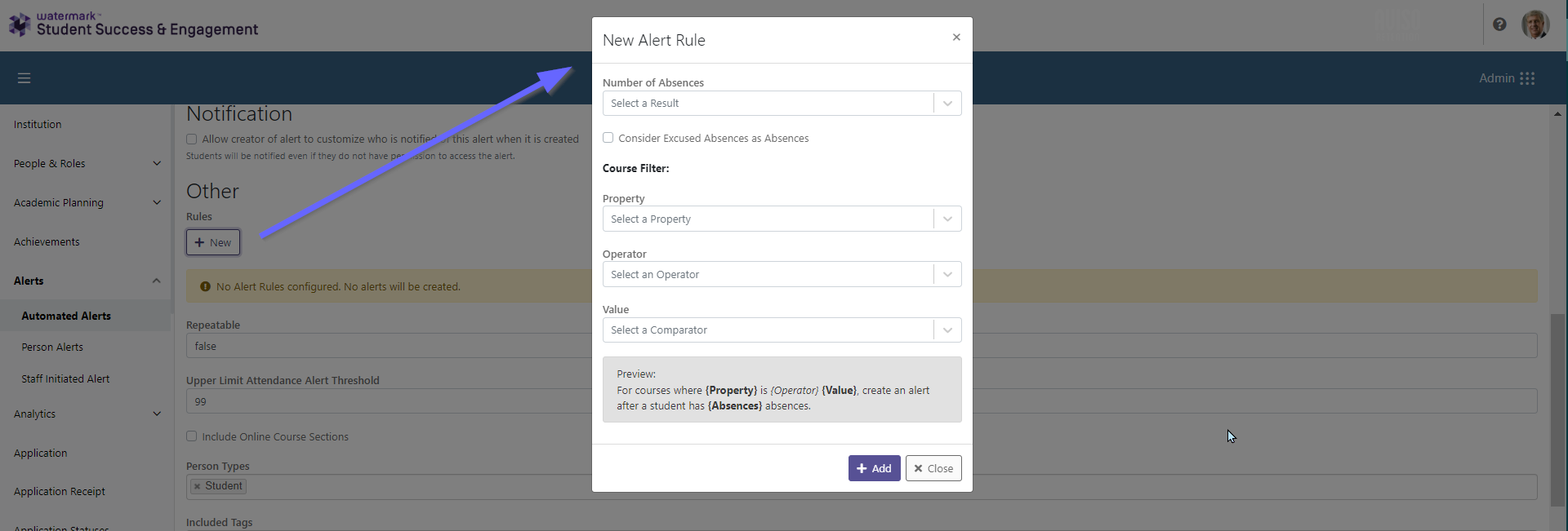 Attendance Alert – Watermark