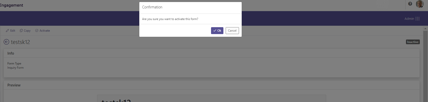 Forms Administration - Inquiry Forms – Watermark