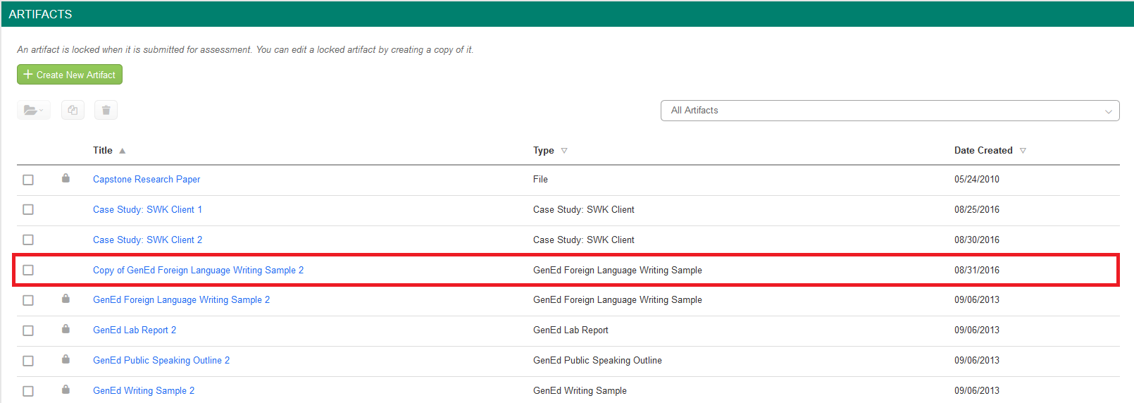 Copying/Editing of an Existing Artifact – Watermark