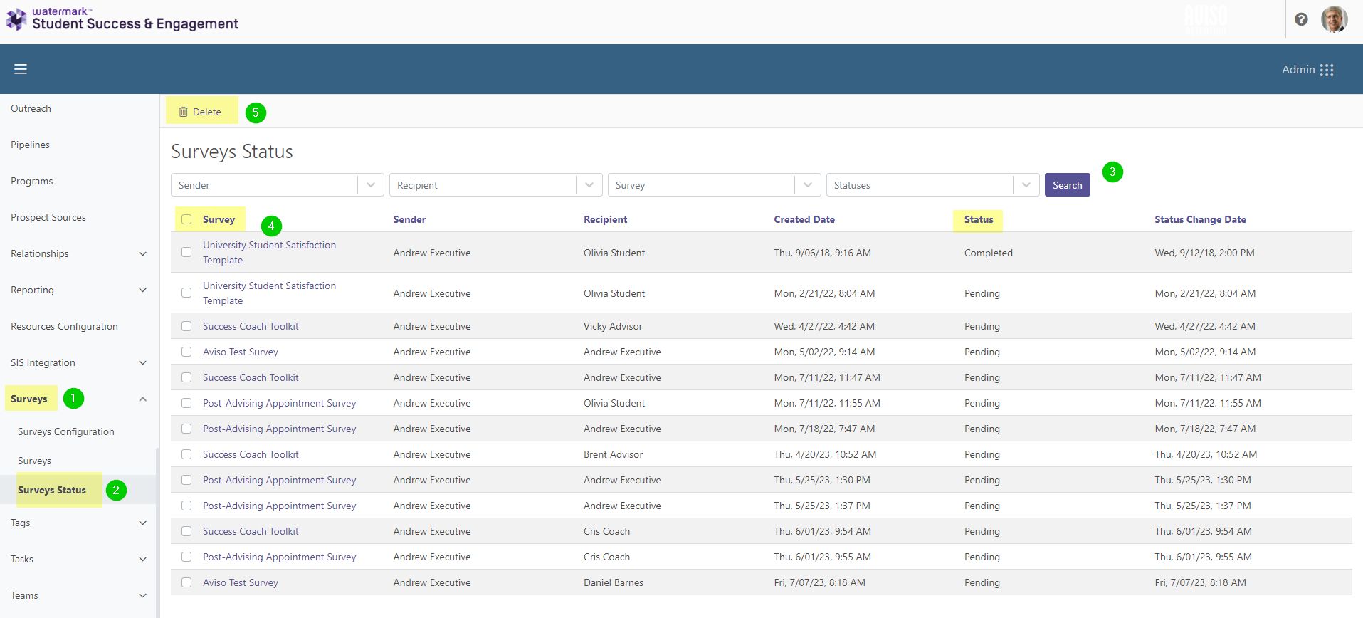 How to Delete a Survey – Watermark