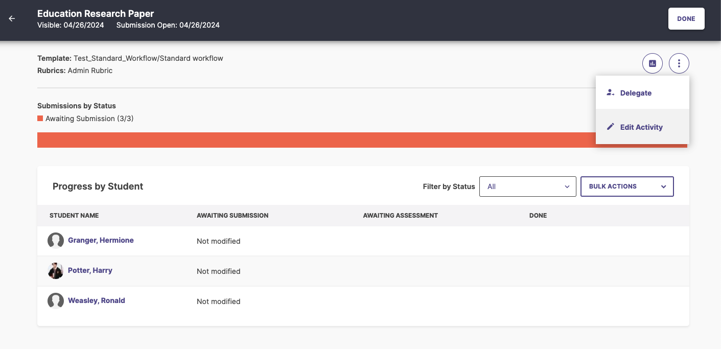 Making Changes to the Template for an Existing Activity – Watermark