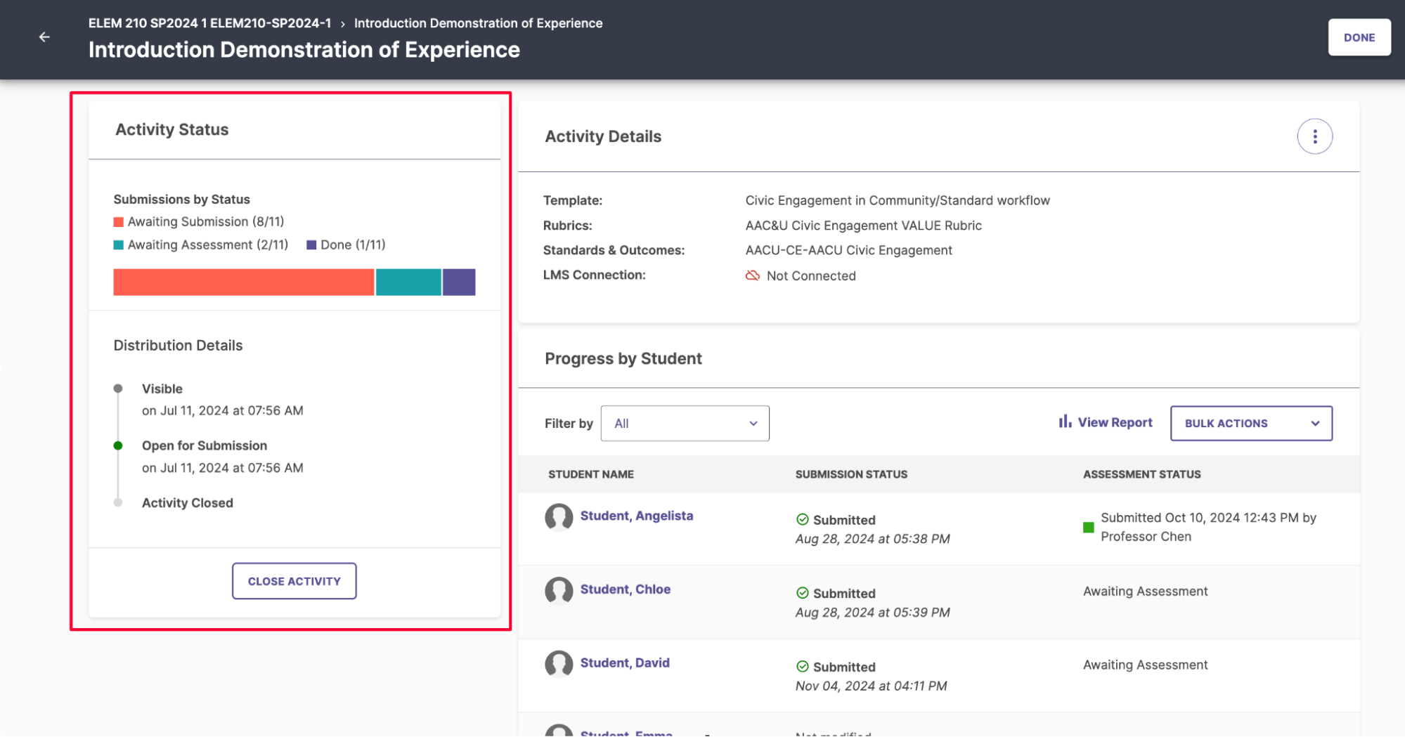 Activity Progress – Watermark