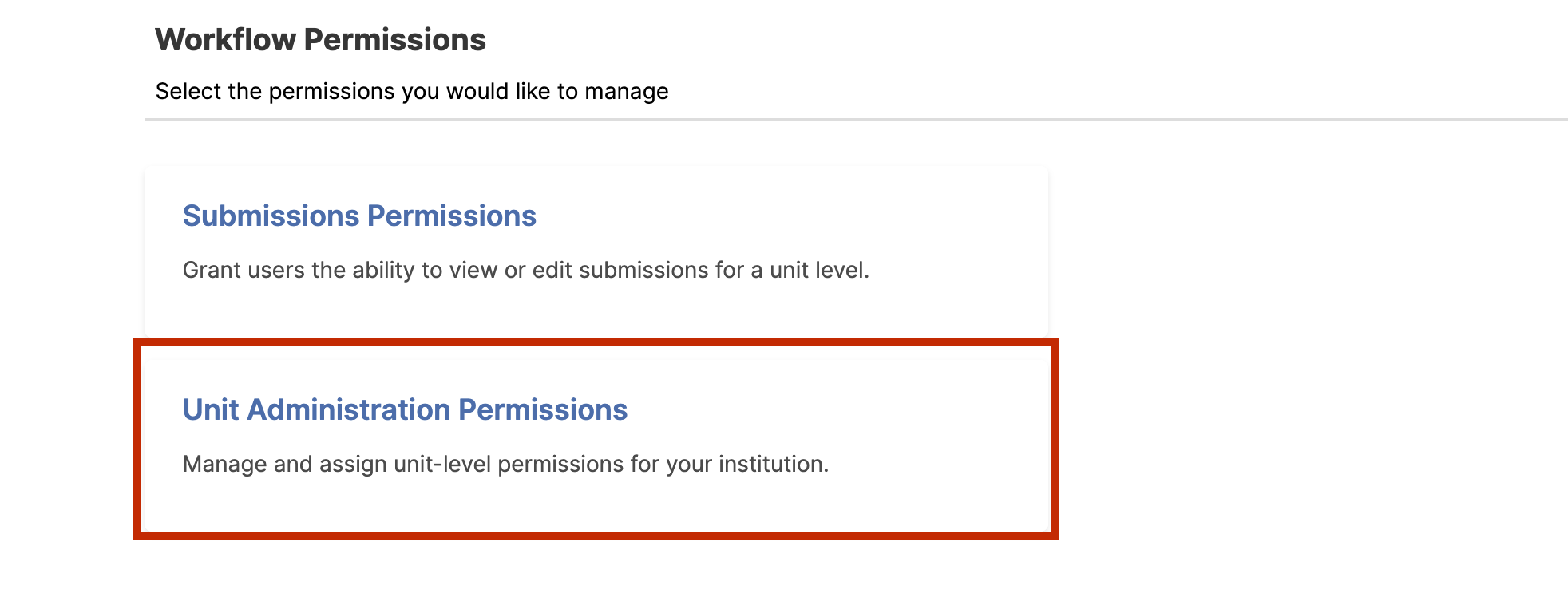 Assigning Unit Level Administrator Permissions – Watermark