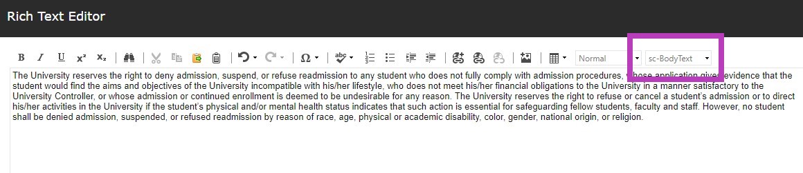 Editing Content in the Rich Text Editor – Watermark