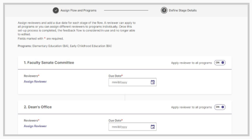 Feedback Flow Creation and Administration – Watermark