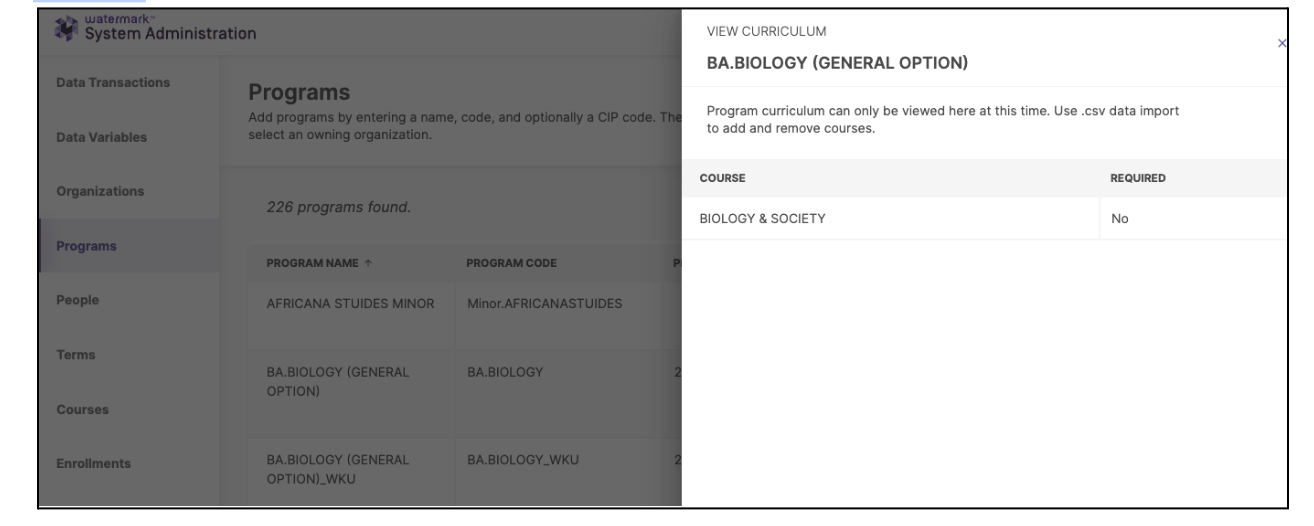 Aligning Courses to Programs via Import – Watermark