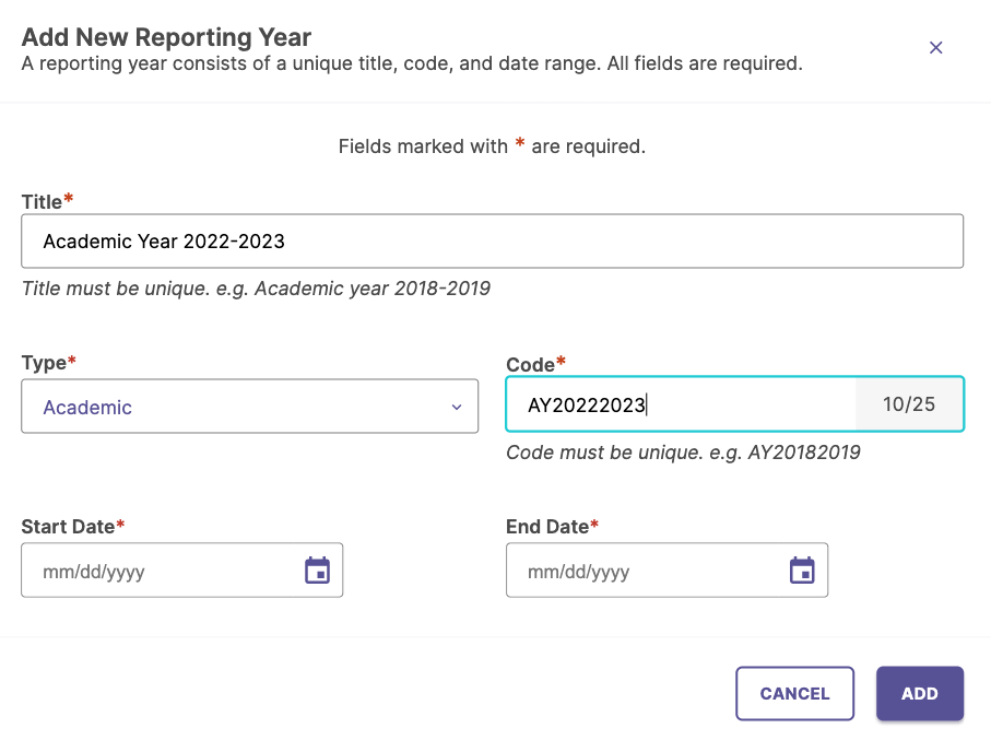 Creating Reporting Years and Adding to a Plan – Watermark