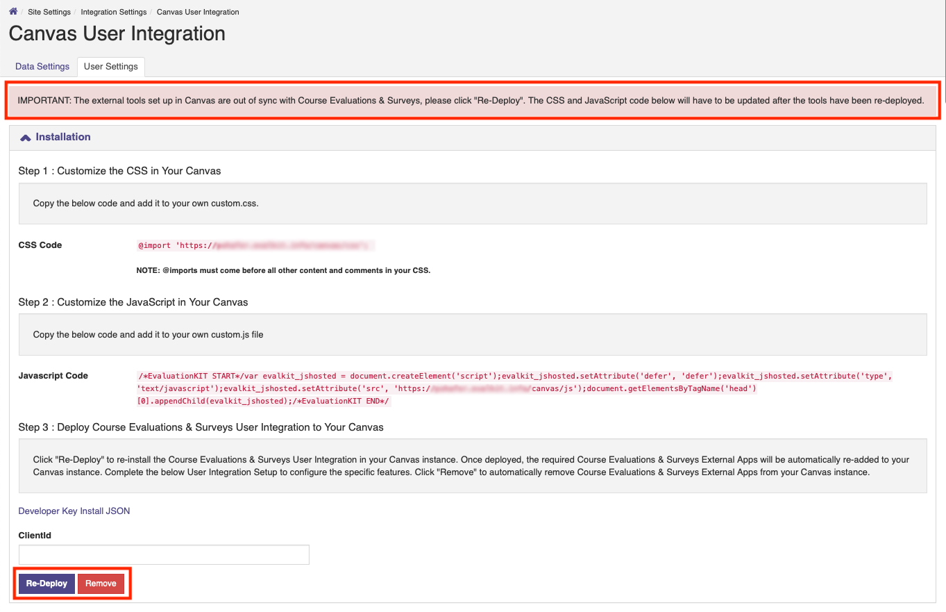 Canvas User Integration Setup - Course Evaluations & Surveys – Watermark