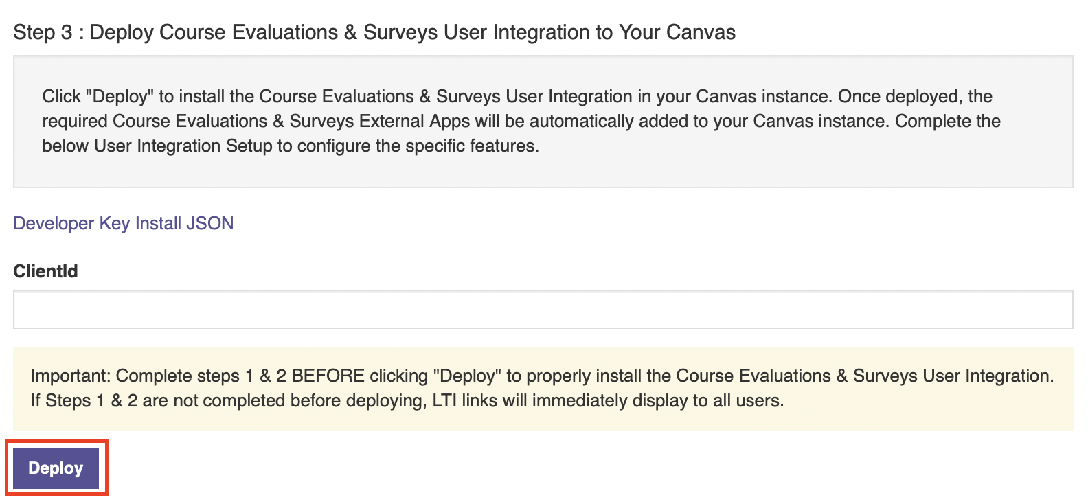Canvas User Integration Setup - Course Evaluations & Surveys – Watermark